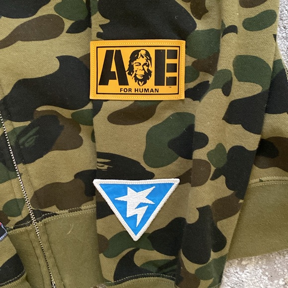 Bape | Sweaters | Bape Camo Hoodie With Patches Mens Xl | Poshmark